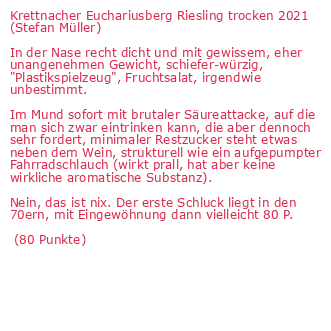 Verkostungsnotiz: Krettnacher Euchariusberg Riesling trocken 2021, Stefan Müller